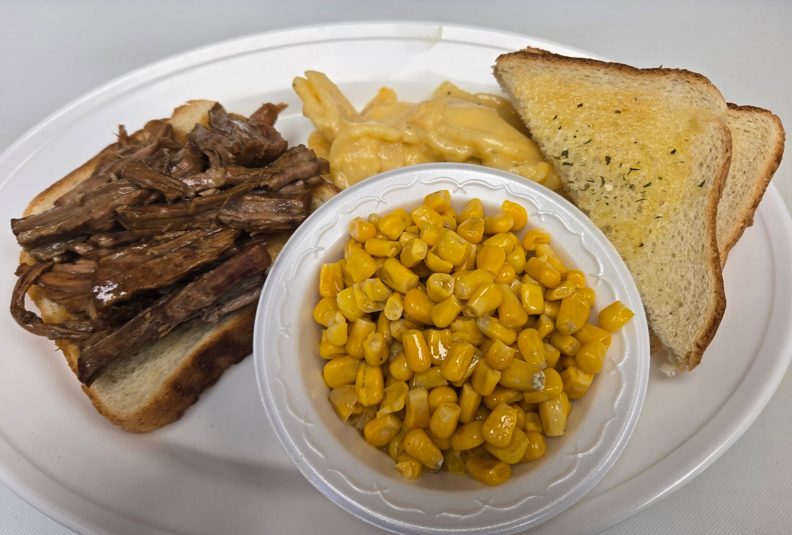 Open Face Roast Beef Plate | Dips & Dawgs Deli